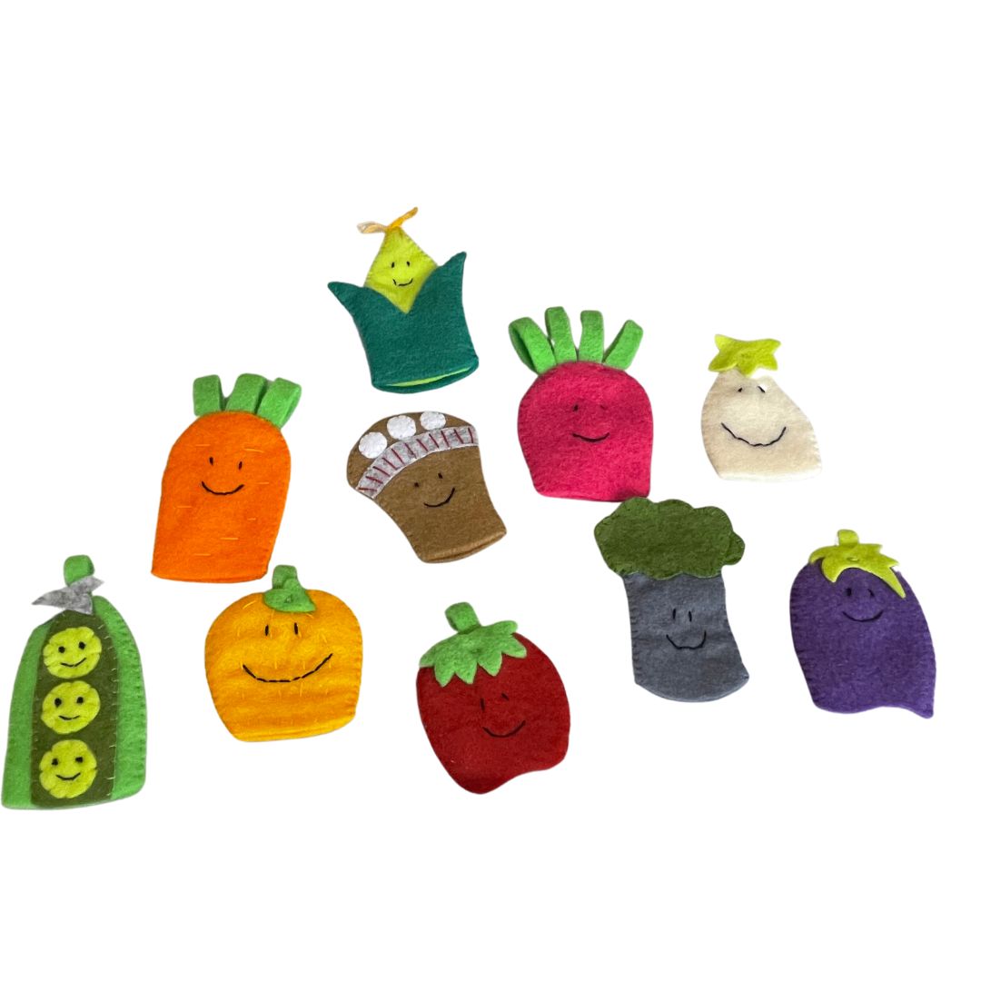 Little Veggie Hand Made Finger Puppet 10 Pc Set – maisonsunny